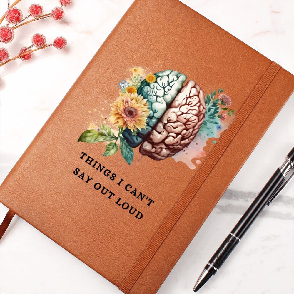 Mental Health Leather Journal, Things I Can't Say Out Loud Journal ...