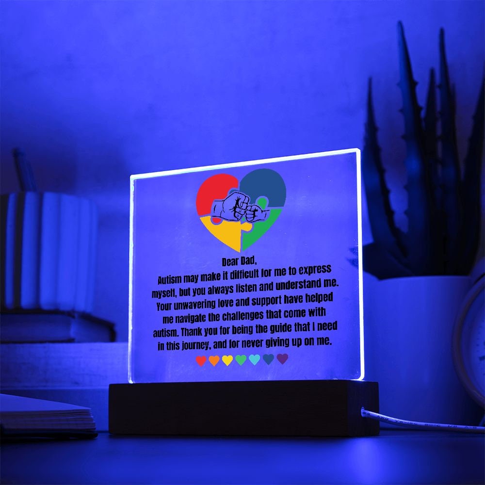 Autism Awareness Plaque | Gift for Dad, Acrylic Desk Sign - Etsy