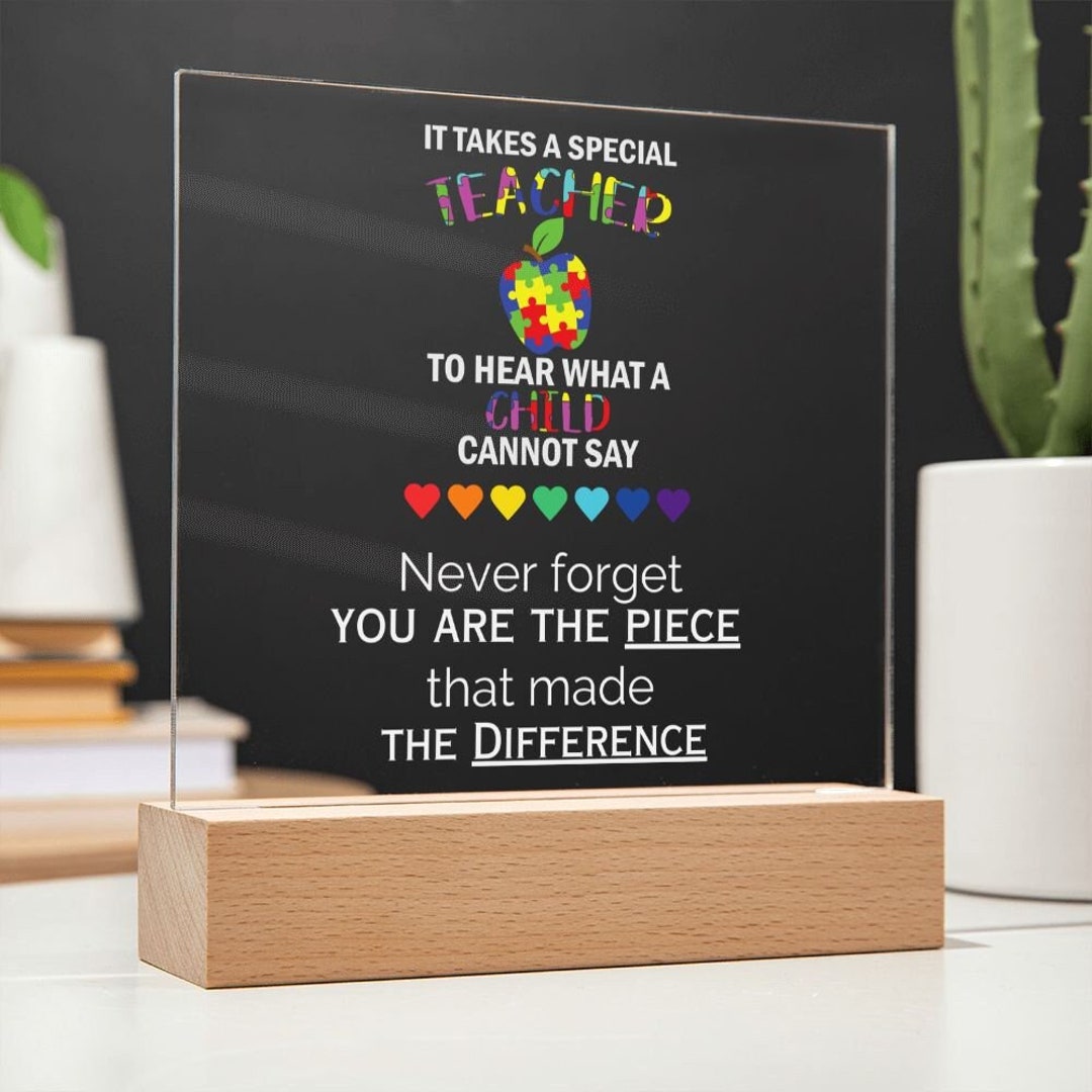 Autism Teacher Acrylic Plaque, Teacher Appreciation Gifts, Teacher ...