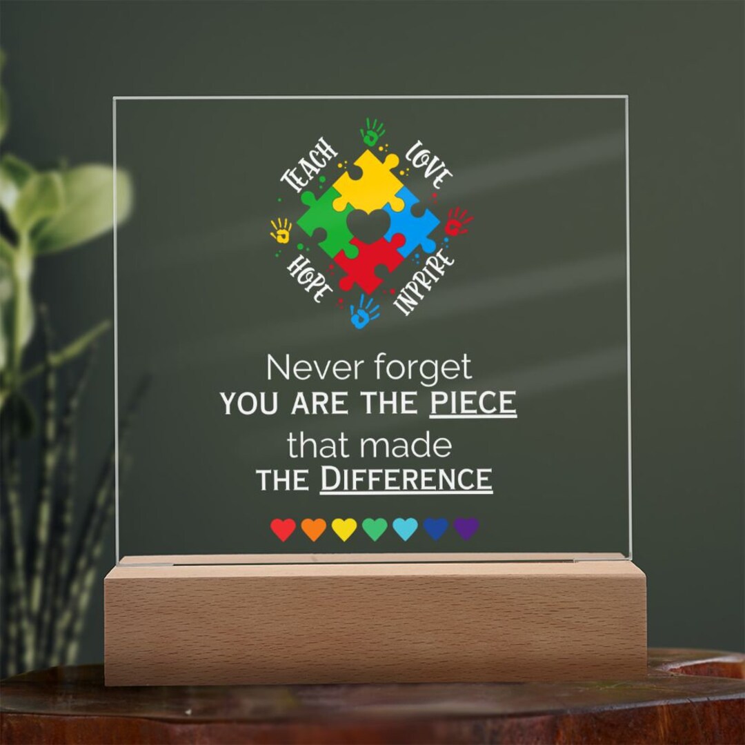 Autism Teacher Acrylic Plaque, Teacher Appreciation Gifts, Teacher ...