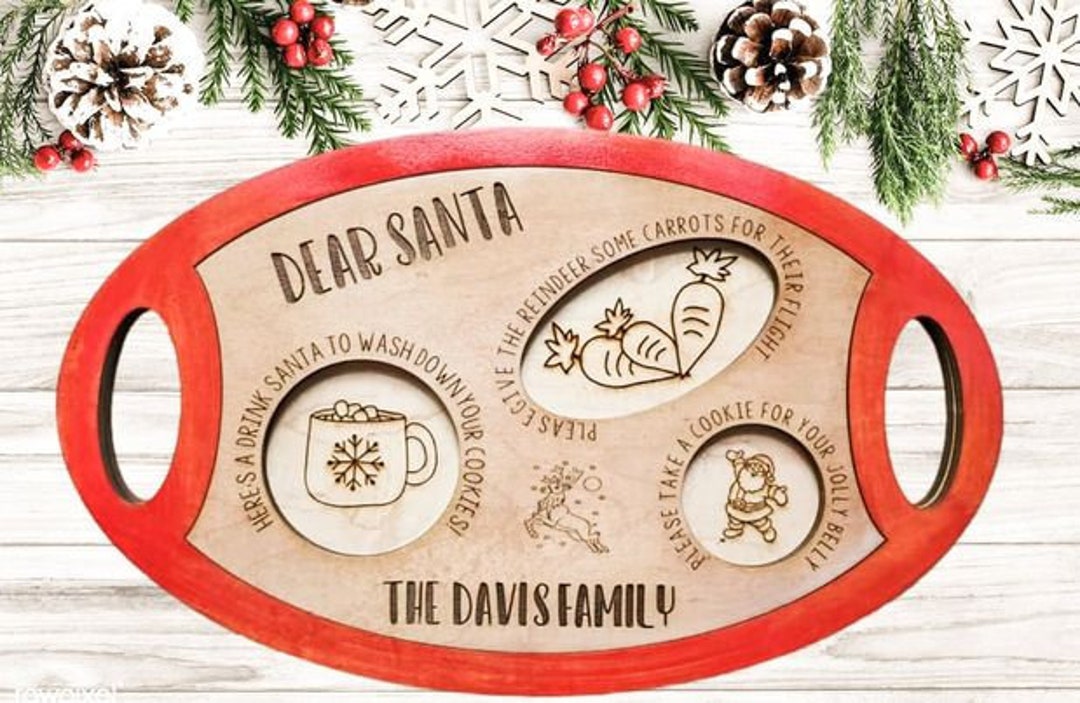Santa and Reindeer Snack Tray SVG - Etsy