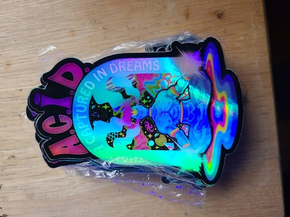 Holographic Psychedelic Trippy Sticker A.C.I.D. - Etsy