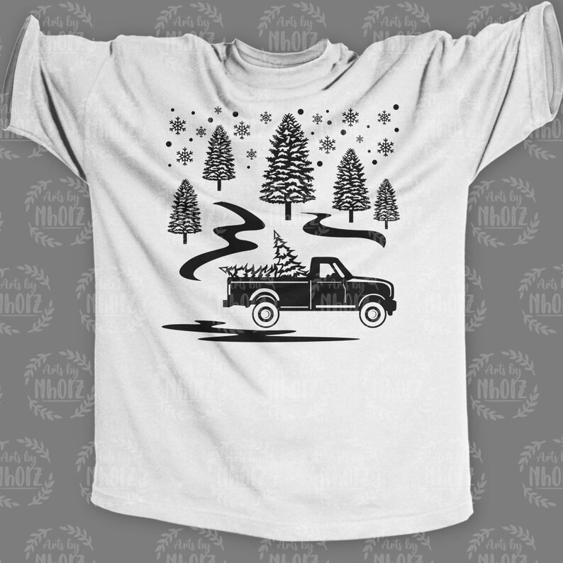 Pine Trees and Truck Farm Truck Clipart Christmas Pick up - Etsy