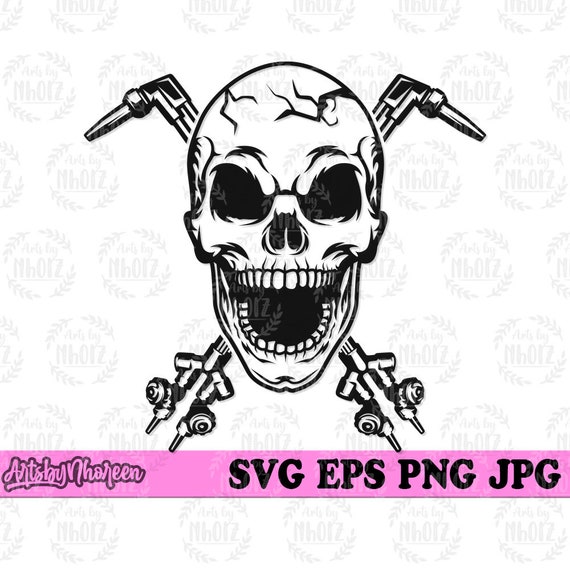 Welder Skull Svg Welding Torch Clipart Skeletal Head | Etsy