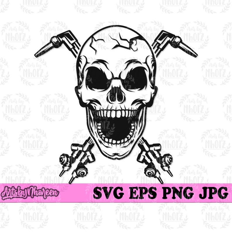 Welder Skull Svg Welding Torch Clipart Skeletal Head - Etsy