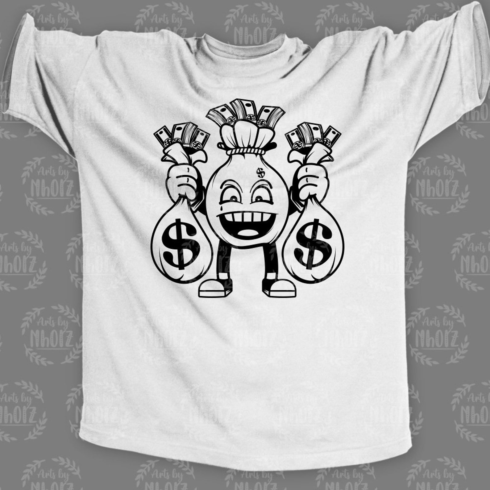Money Bag Svg Hipster Cool Kid Clipart Rich Life Gangster - Etsy