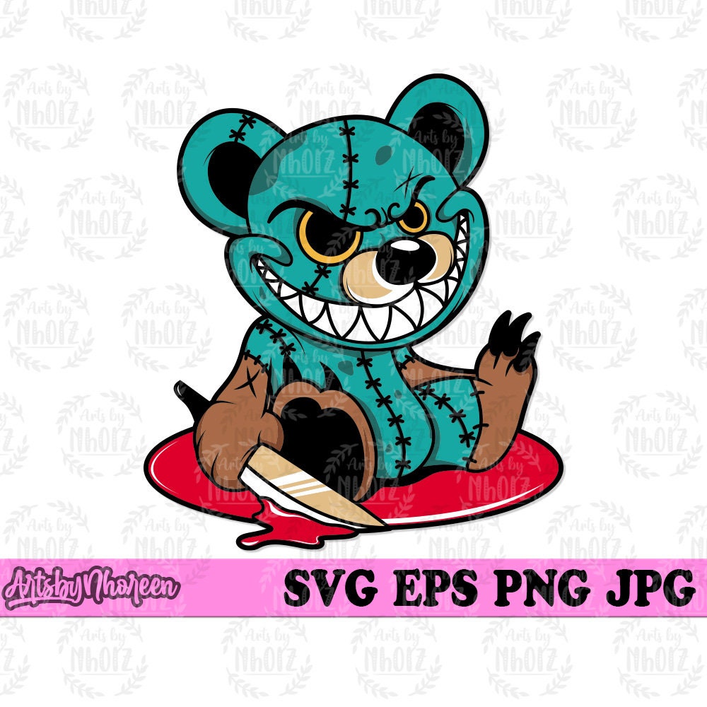 Gruseliges Teddy svg Horror Stofftier Clipart Halloween - Etsy Schweiz