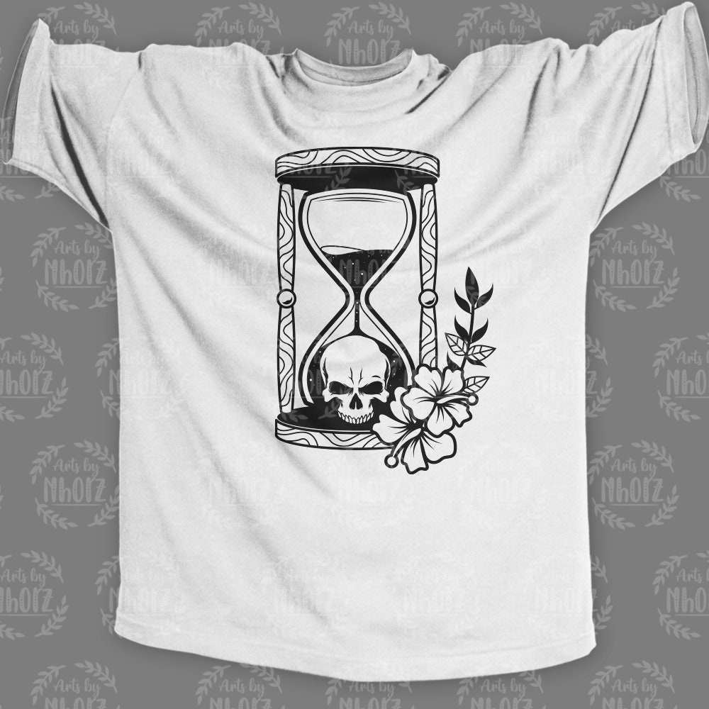 Hour Glass Skull Svg Floral Sand Timer Clipart Time Keeper - Etsy Canada