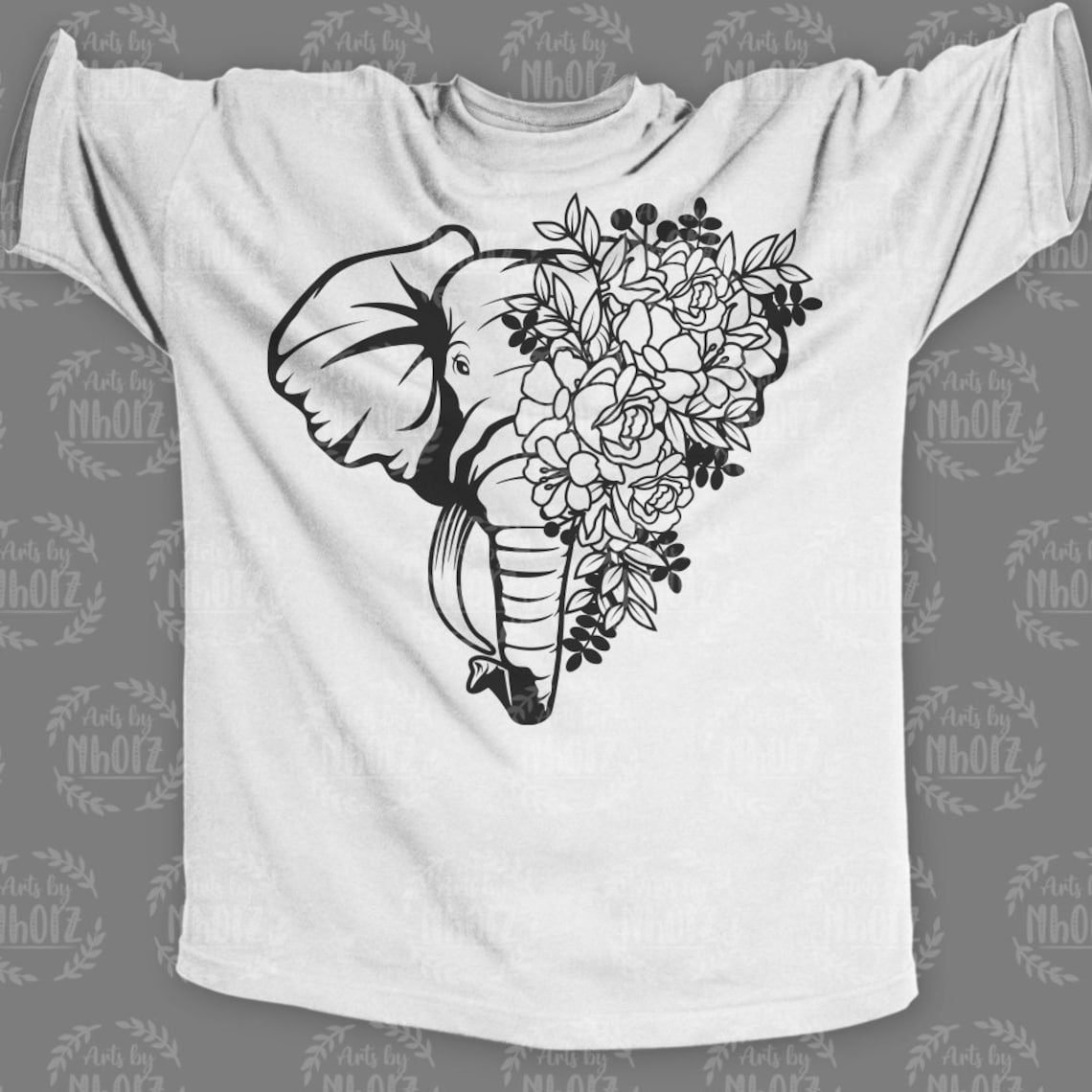 Floral Elephant Svg Flower Animal Clipart Safari Cut File - Etsy
