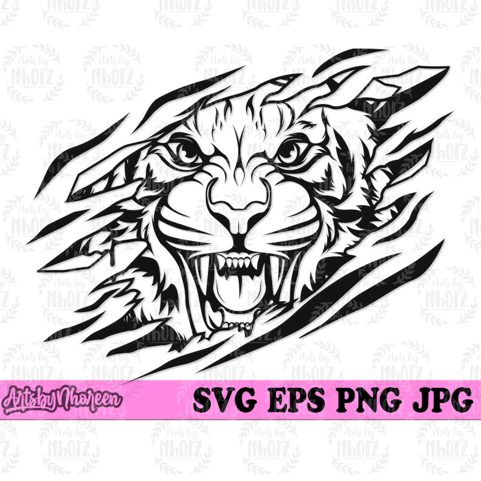 Tiger Scratch Svg Safari Life Clipart Big Tiger Claws Cut - Etsy