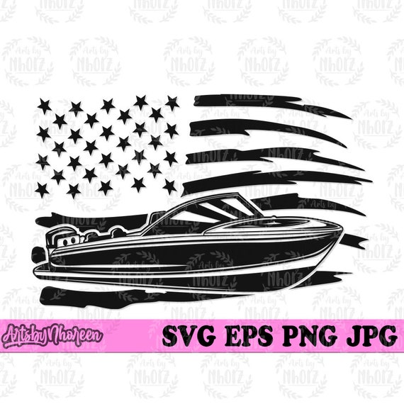 US Speedboat Svg Speedboat Clipart Ship Yard Owner Monogram - Etsy