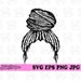 Braided Bun Hair Svg, Afro Bun Cut File, Afro Mom Clipart, Messy Bun ...