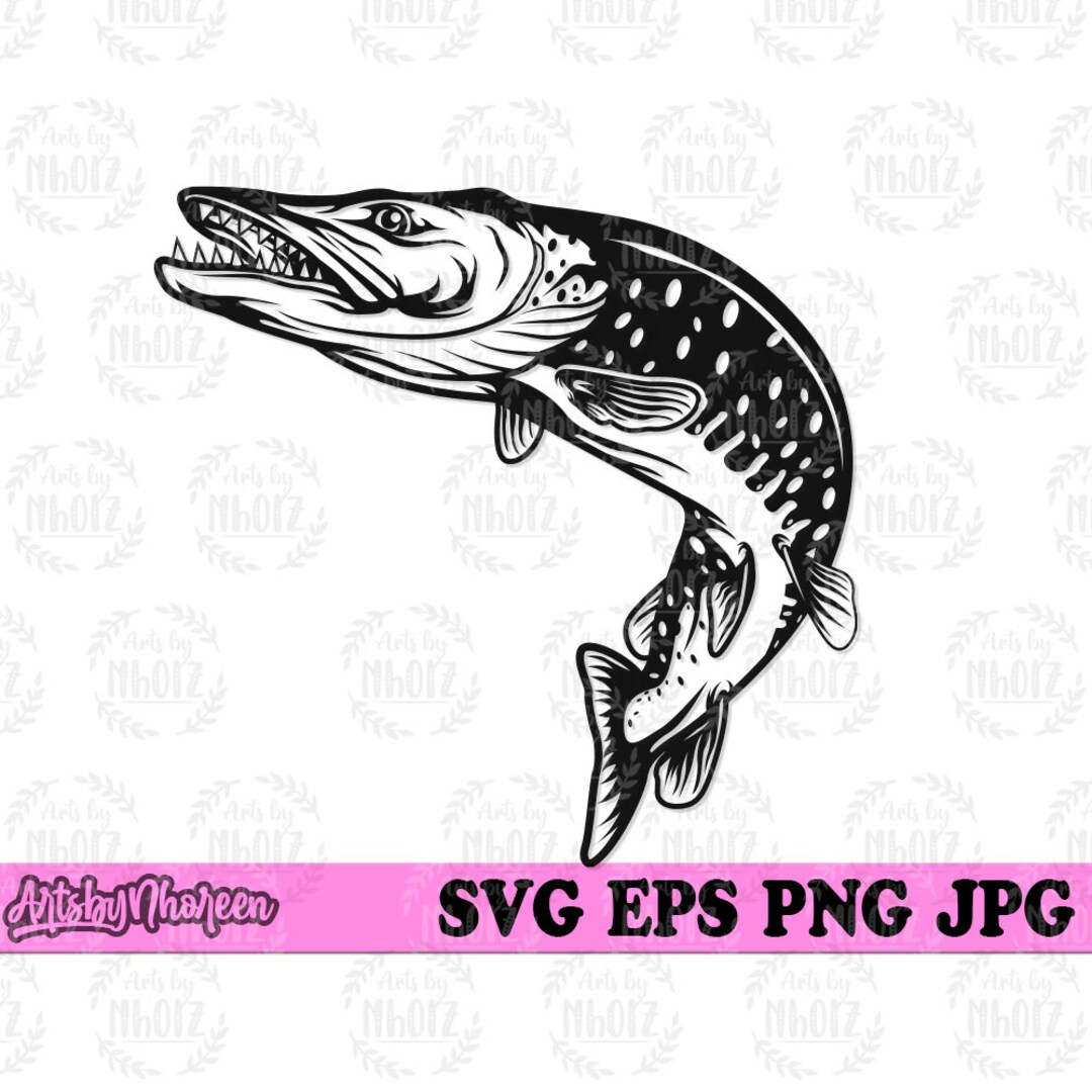 Pike Fish Svg, Pike Clipart, Fishing Dad Shirt Design Png, Angler Gift ...