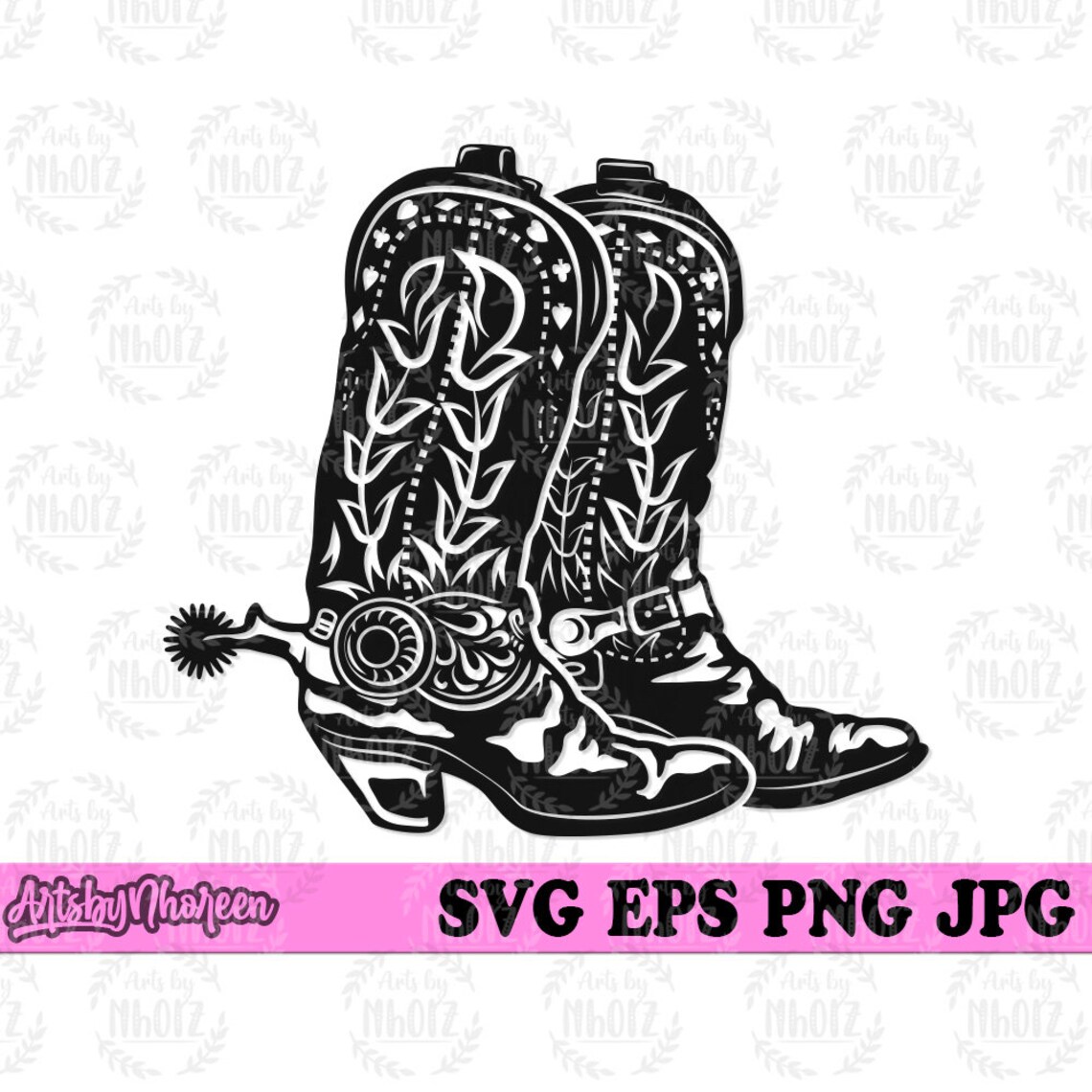 Cowboy Boots Svg Western Clipart Cowgirl Stencil Cowboy - Etsy