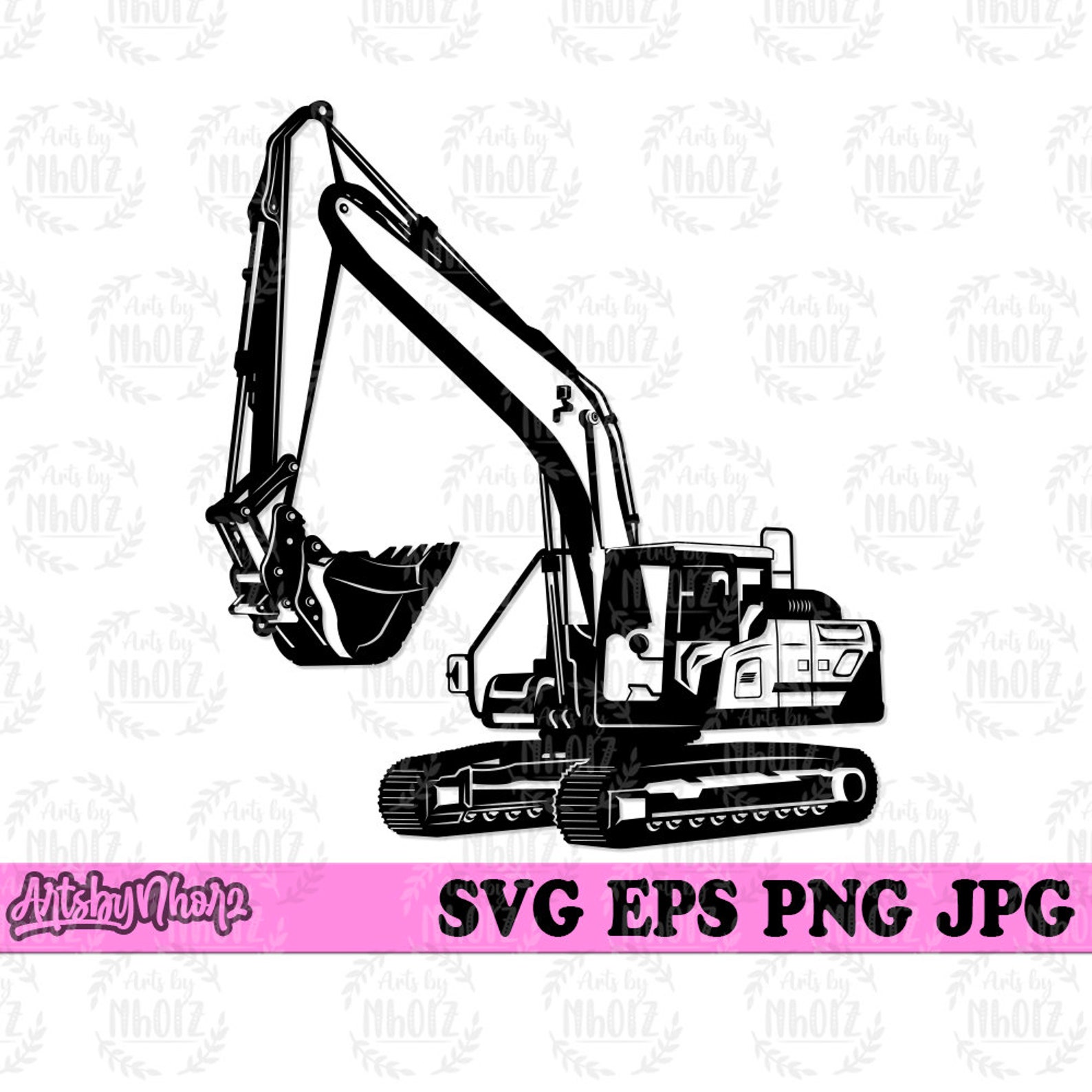 Excavator Clipart, Excavator Svg, Excavator Cutfile, Excavator Png ...