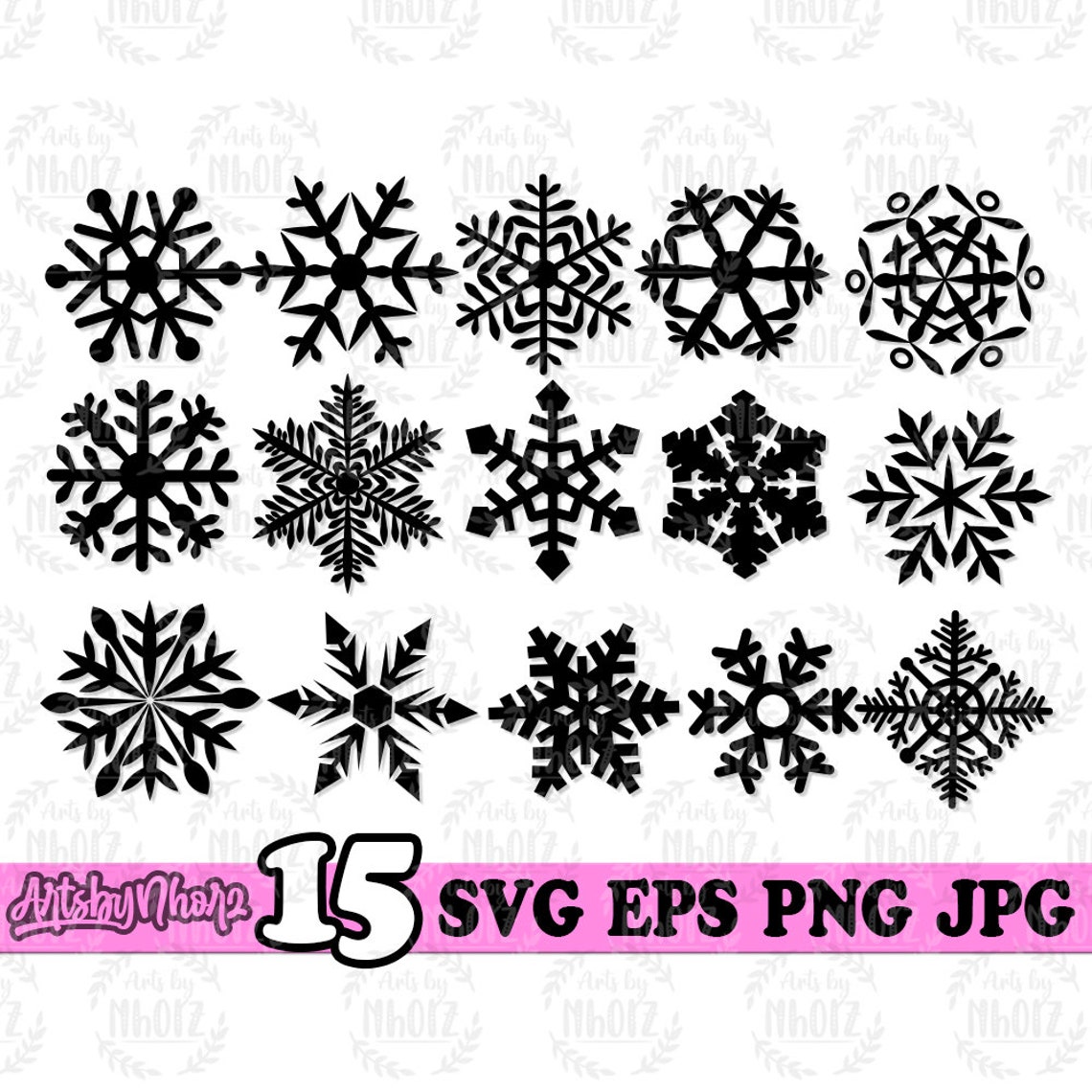 15 Snowflakes SVG Bundle Snowflakes Clipart Snowflakes Png - Etsy