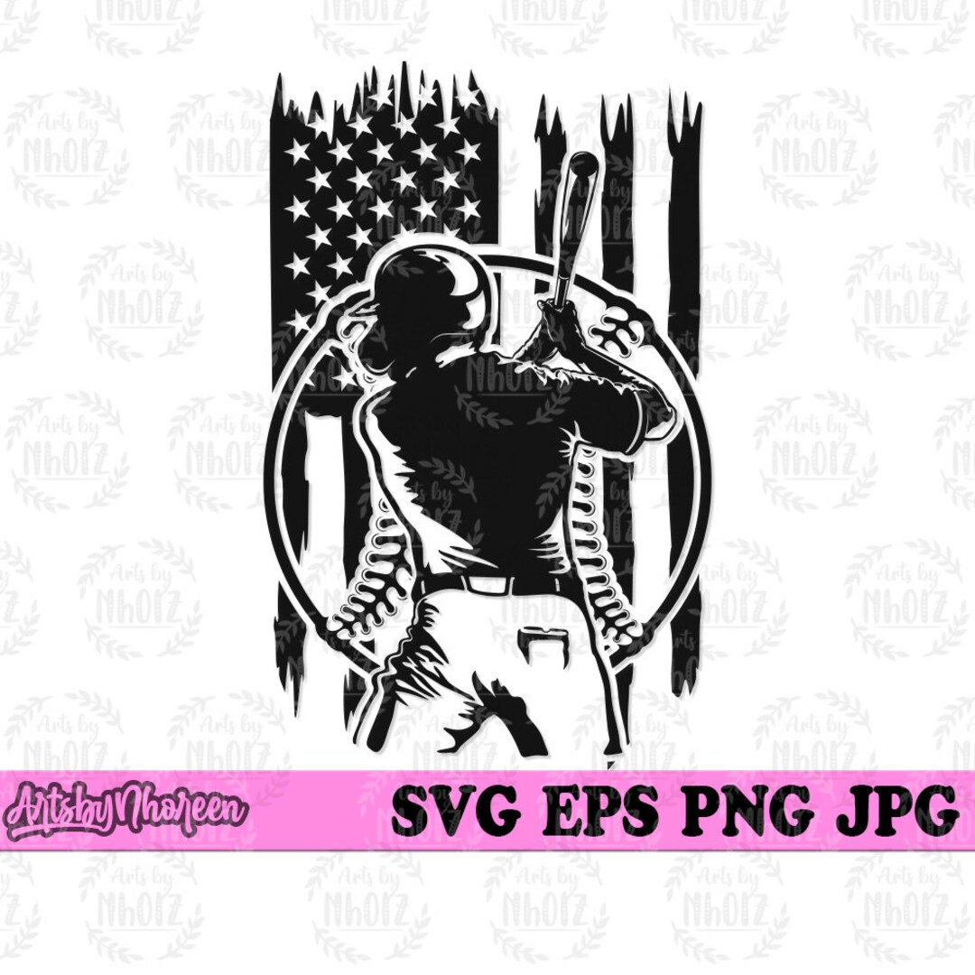US Baseball Player Svg, Batter Dad Cut File, Baseball Batting Clipart ...
