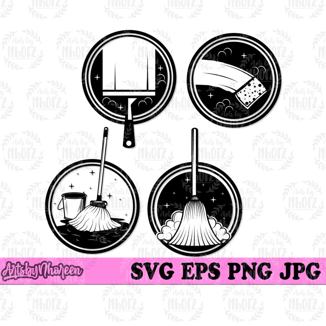 Cleaning Tools Svg, Housekeeping Service Cut File, Cleaners Monogram ...
