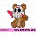 Killer Teddy With Knife Svg Spooky Teddy Clipart Bloody Bear Cut File ...