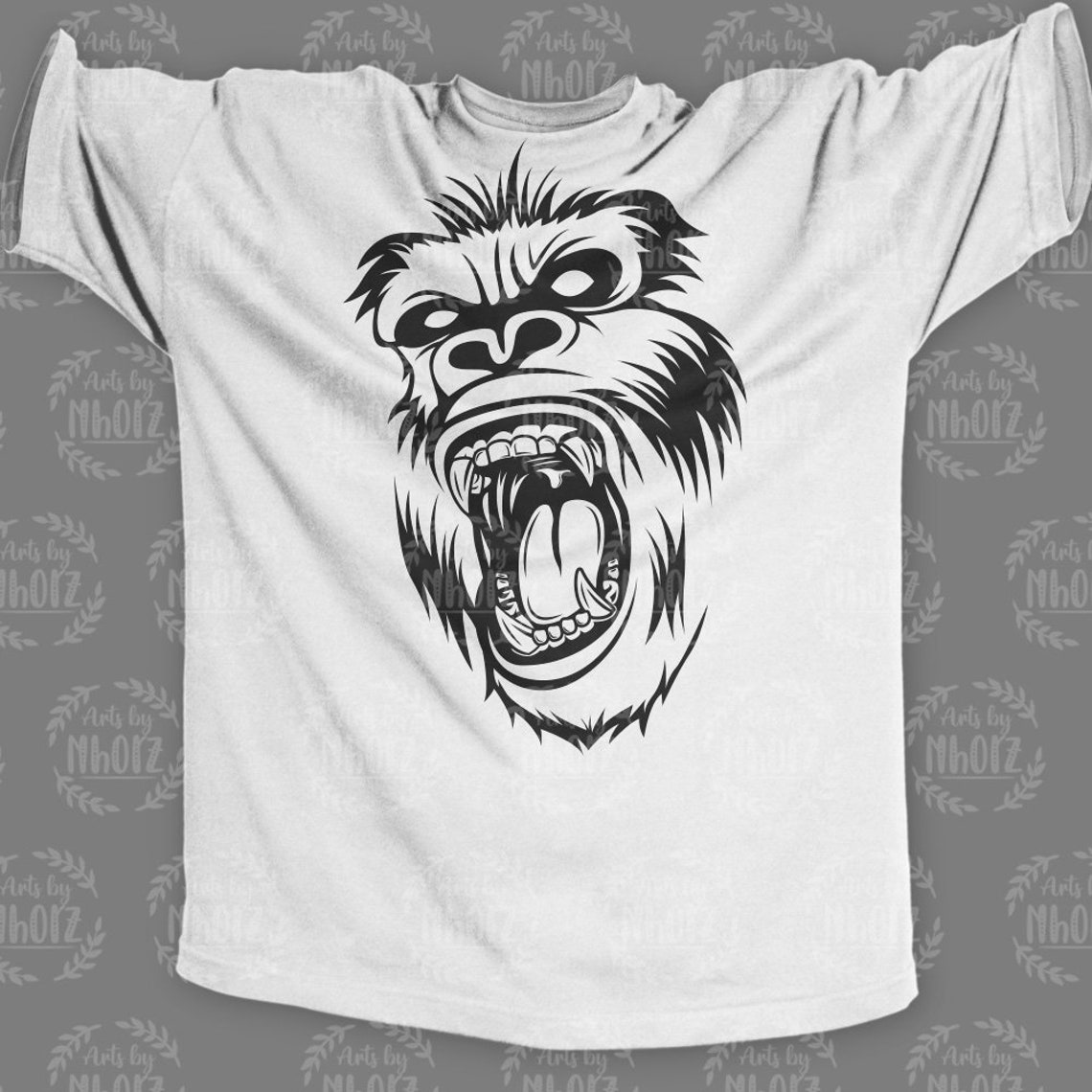 Gorilla Svg Angry Monkey Clipart Wild Beast Cut File Safari - Etsy