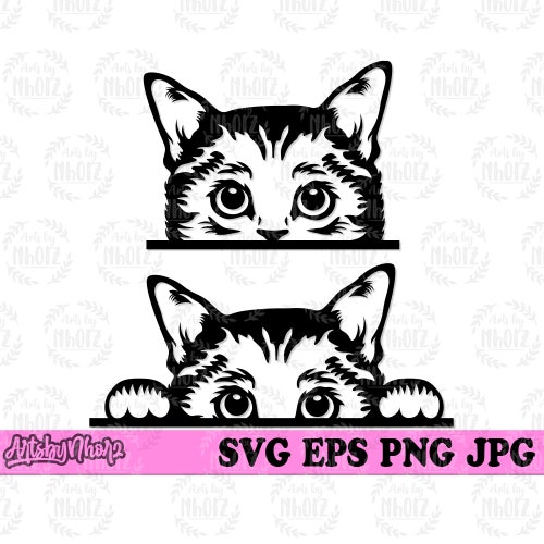Cute Peeking Cat SVG Bundle Peeking Animal Svg Cat Svg - Etsy