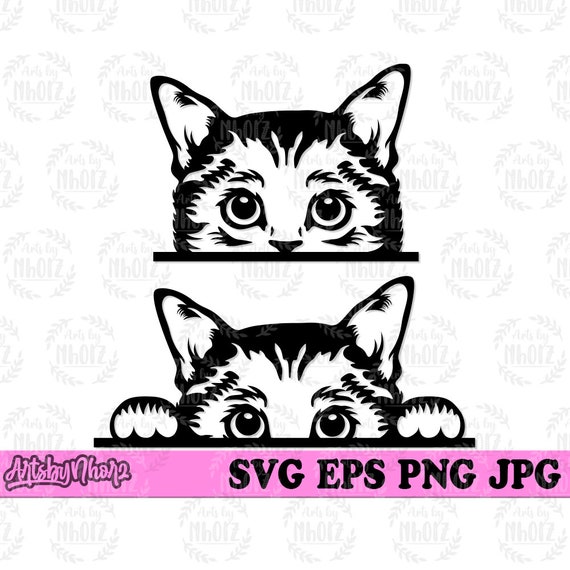Cute Peeking Cat SVG Bundle Peeking Animal Svg Cat Svg - Etsy