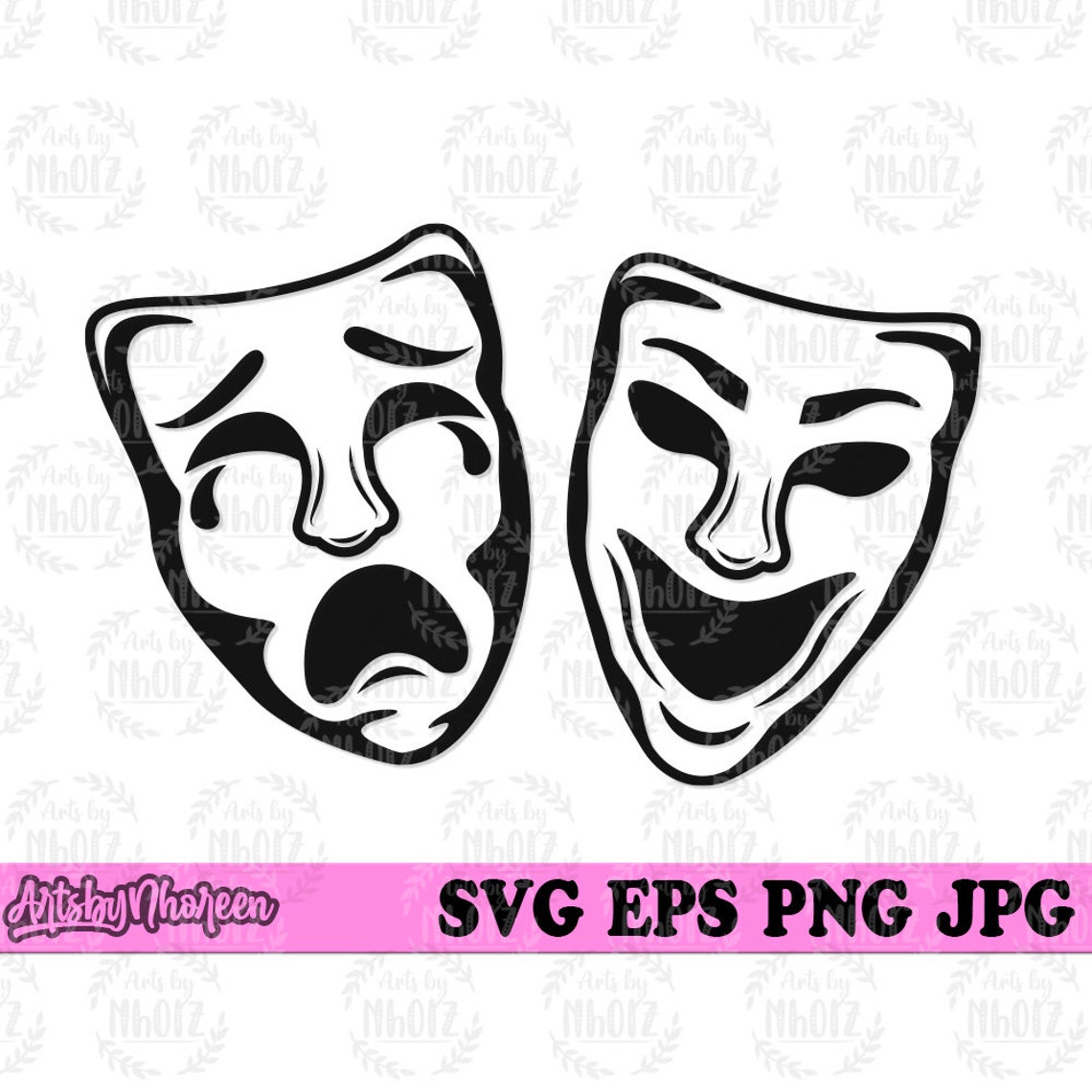 Smile Now Cry Later Svg Theater Mask Clipart Happy and Sad - Etsy
