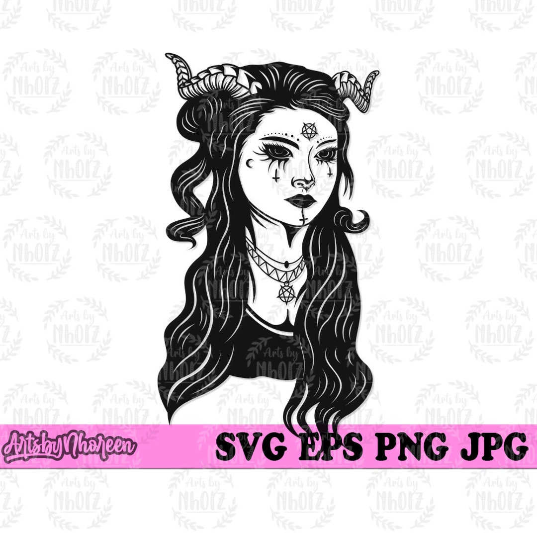 Witch Svg, Witchcraft Clipart, Halloween Mom Life Stencil, Gothic Girl ...