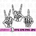 3 Skeleton Hand Sign Svg Sign Language Clipart Skeletal Hand - Etsy