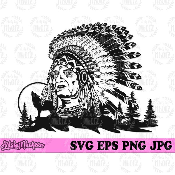 Native American Indian Male Svg - Etsy