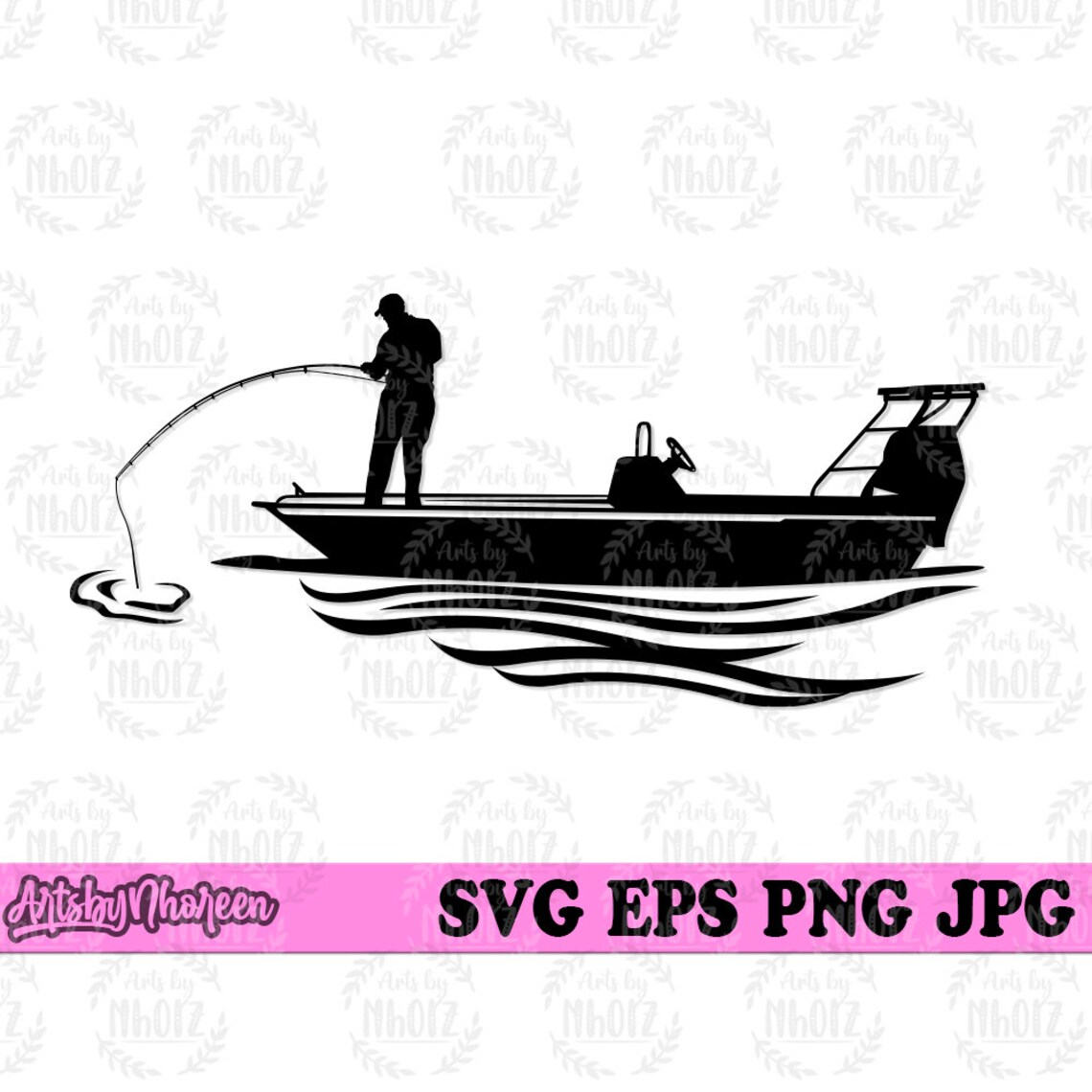 Boat Fishing Svg Fishing Clipart Fishing Cutfile Fishing - Etsy
