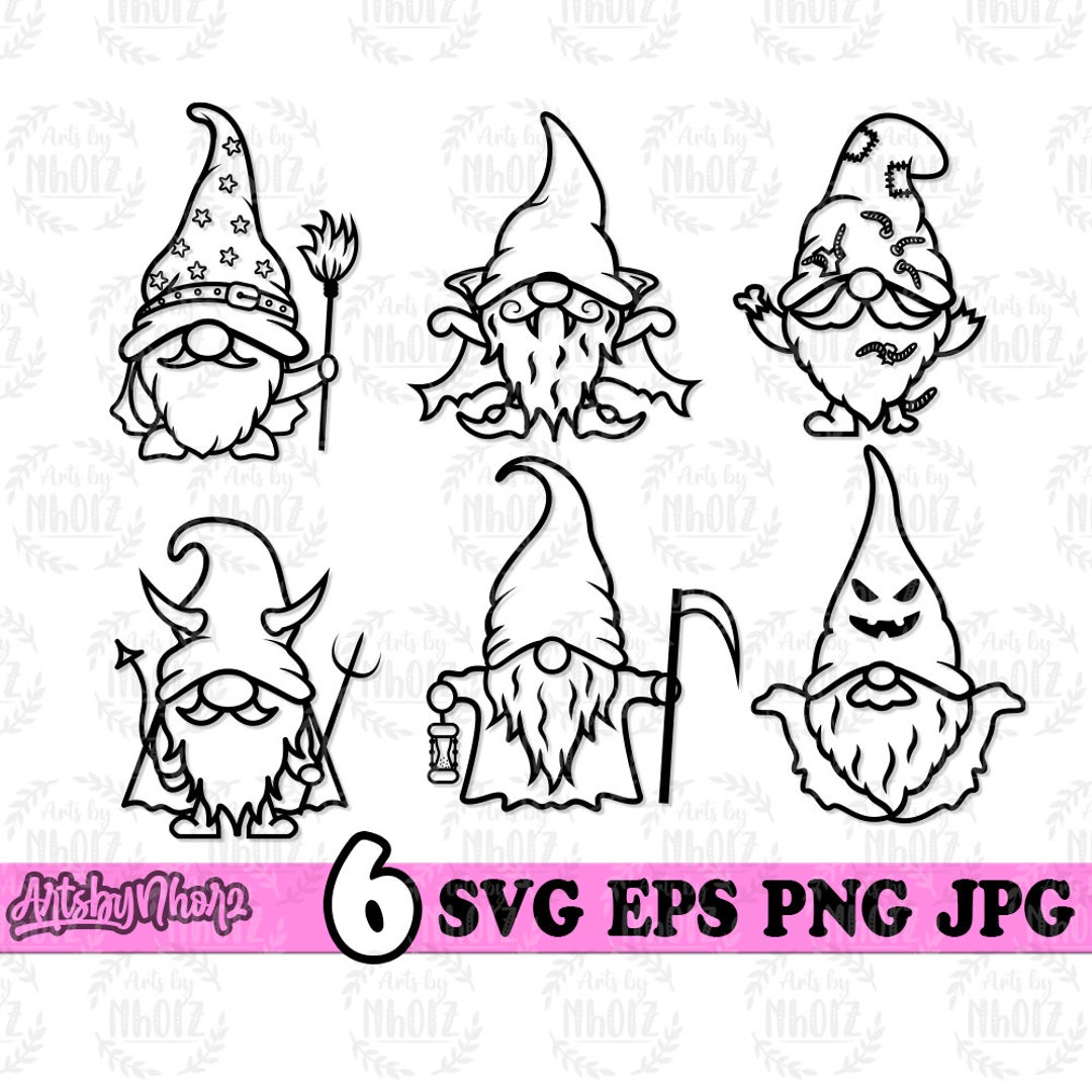 6 Halloween Gnomes Bundle SVG | Gnomes Svg | Halloween Svg | SVG Bundle ...