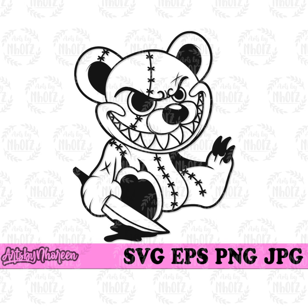 Scary Teddy Svg, Horror Stuffed Toy Clipart, Halloween Shirt Png ...