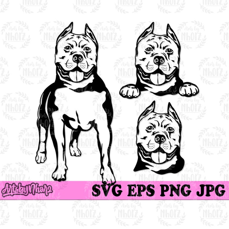 Pitbull SVG Bundle, Pitbull Svg, Pitbull Clipart, Pitbull Cutfile ...