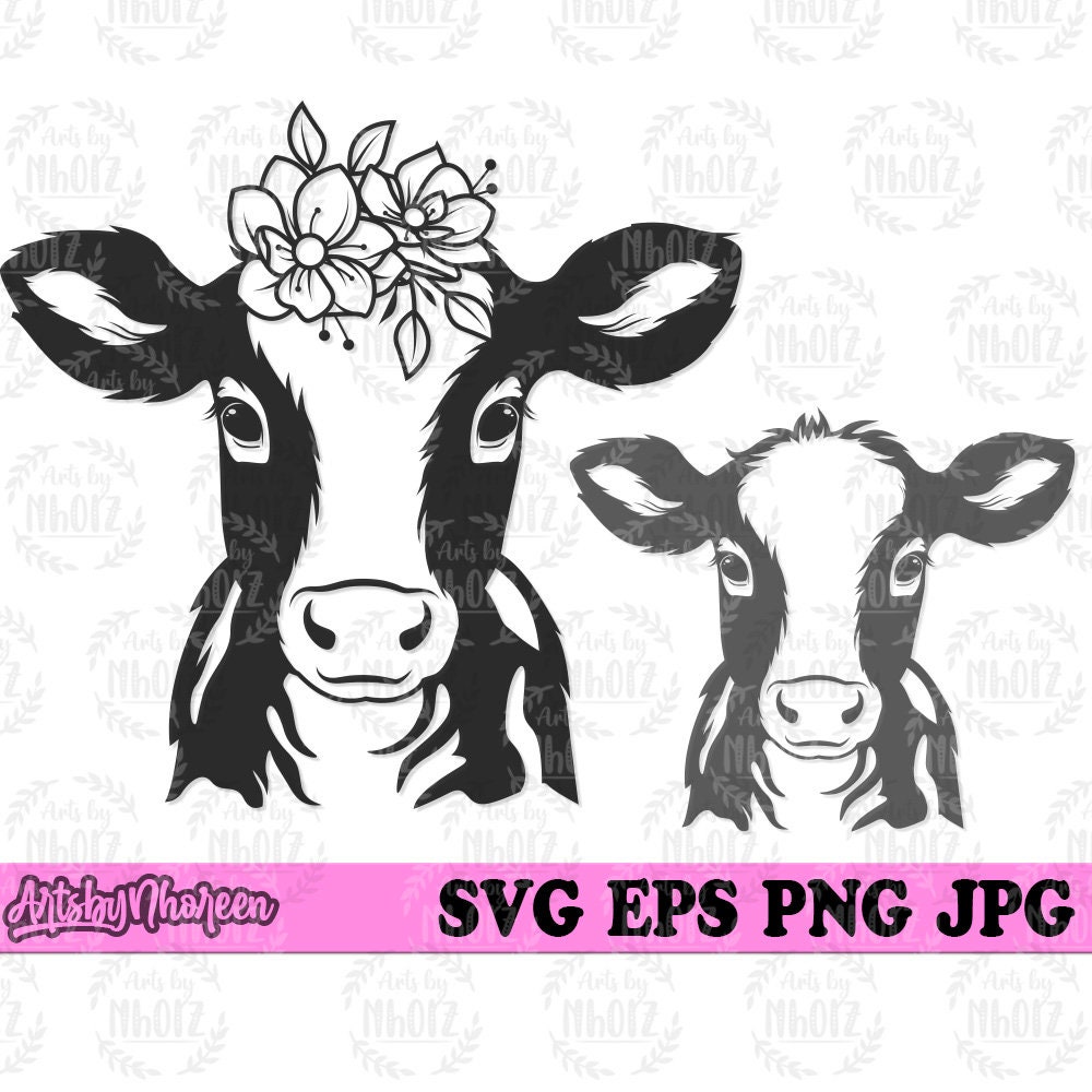 Holstein Cow Head Svg
