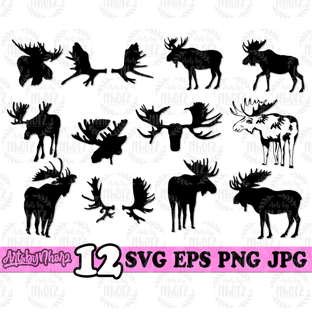 12 Moose SVG Bundle Moose PNG Bundle Moose Clipart Moose | Etsy
