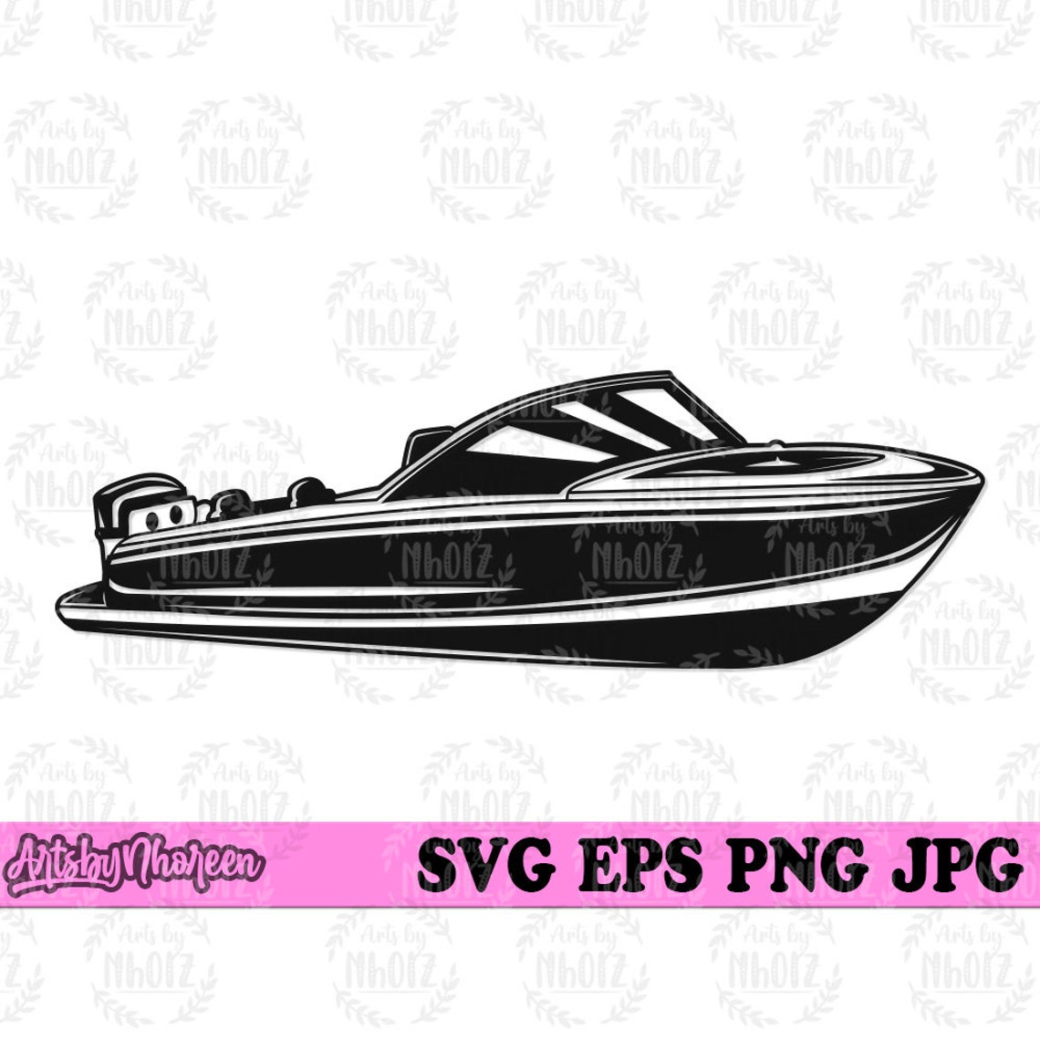 Speedboat Svg Speedboat Clipart Ship Yard Owner Monogram - Etsy