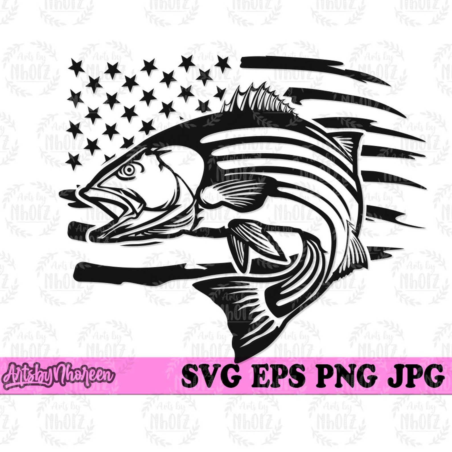 USA Striped Bass Fish Svg Fishing Day Shirt Png Angler Dad - Etsy