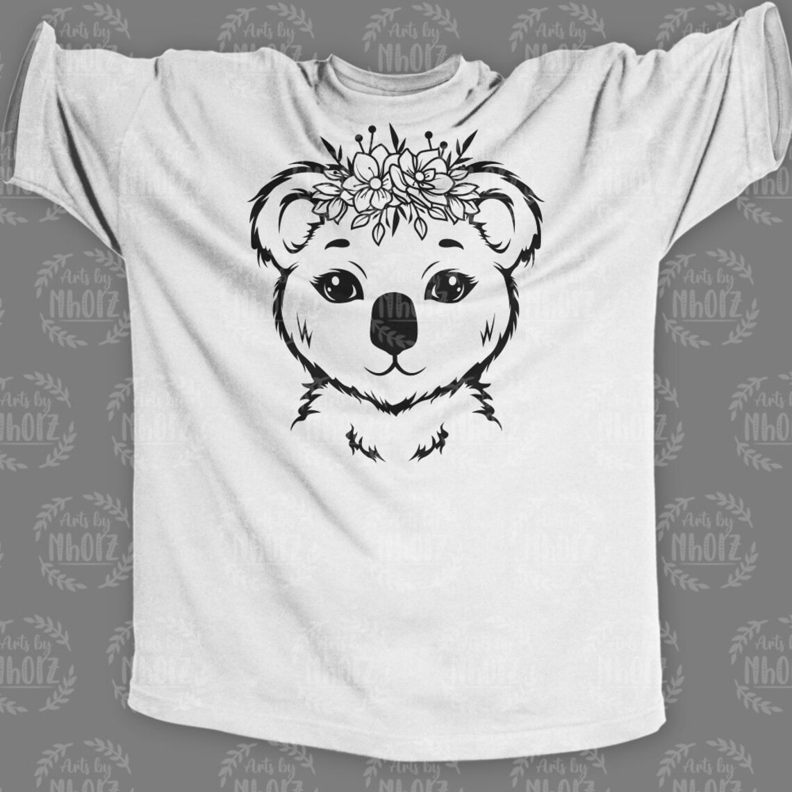 Cute Floral Koala Svg, Flower Animal Svg, Koala Bear Clipart, Cute ...