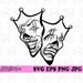 Smile Now Cry Later Mask Svg, Theater Mask Clipart, Evil Clown Stencil ...