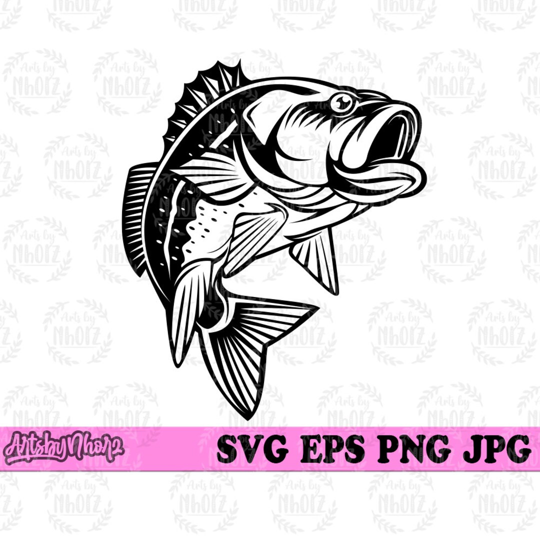 Bass Fish Svg, Bass Fish Png, Bass Fishing Svg, Bass Svg, Bass Clipart ...