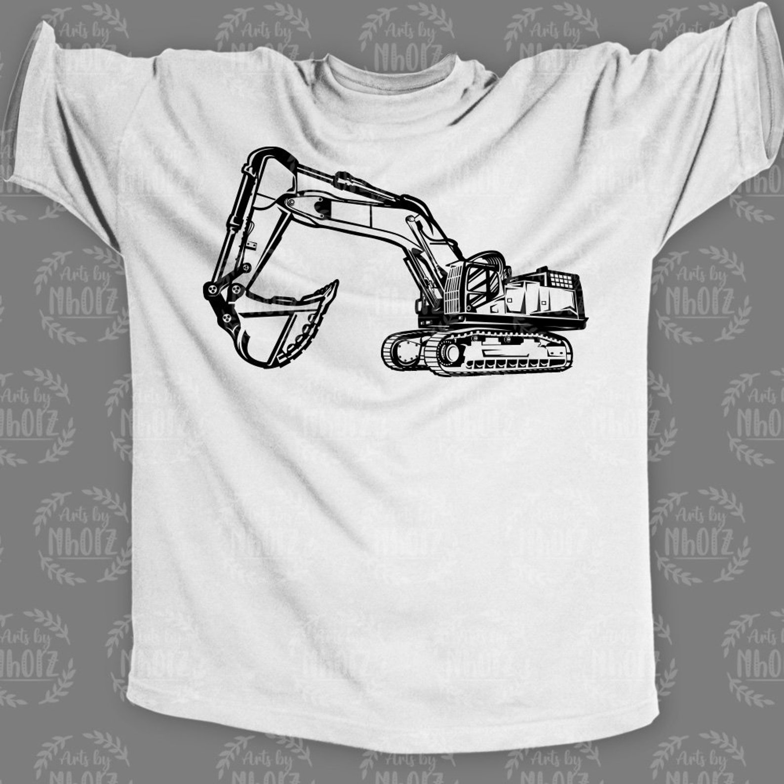 Excavator Svg Construction Clipart Heavy Equipment Stencil - Etsy