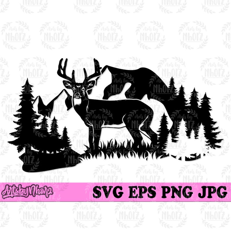 Deer Scene Svg - Etsy