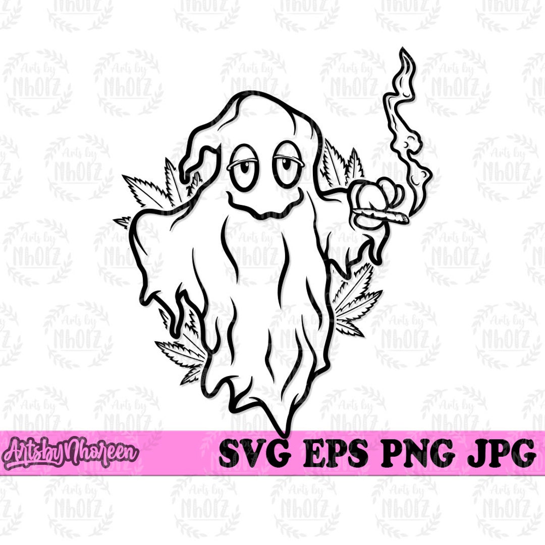Ghost High Smoking Weed Svg, Haunted House Spirit Rasta Clipart, Horror ...