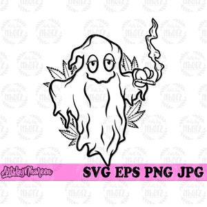 Ghost High Smoking Weed Svg, Haunted House Spirit Rasta Clipart, Horror ...