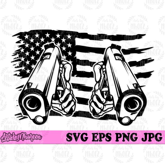US Skeleton Hand Gun Svg 2nd Amendment Clipart Gun Owner - Etsy