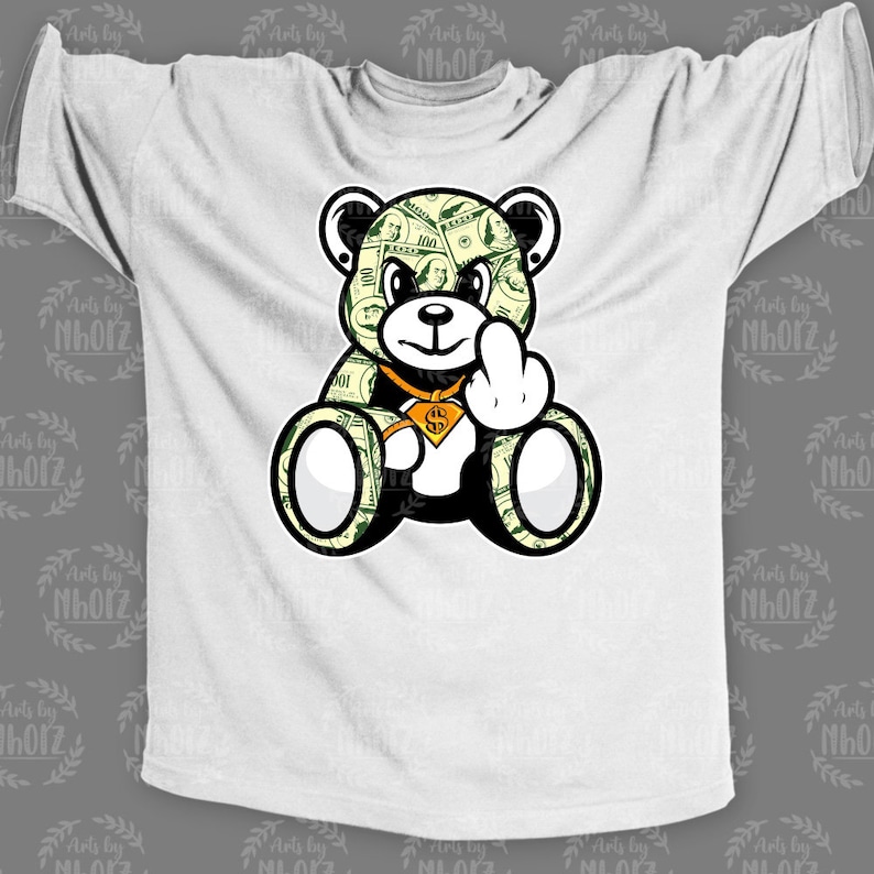 Gangster Teddy Svg Money Bear Clipart US Dollar Bill Hipster | Etsy