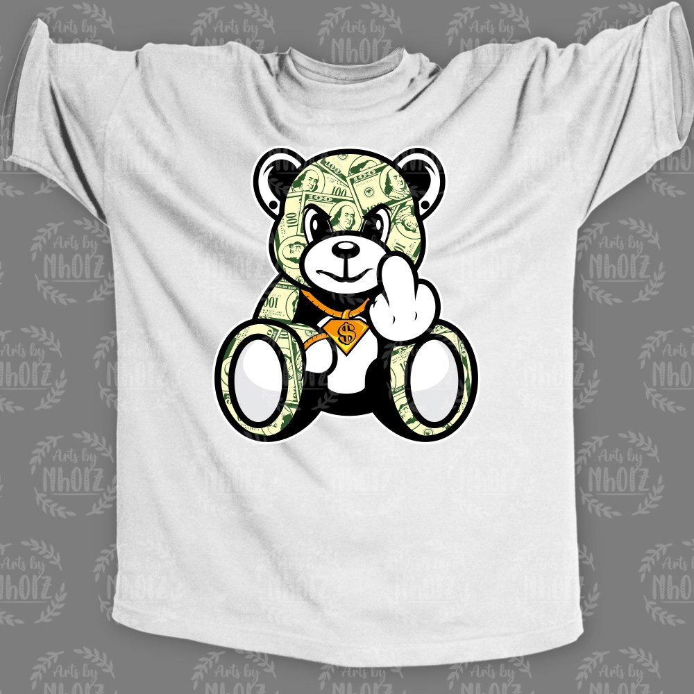Gangster Teddy Svg Money Bear Clipart US Dollar Bill Hipster | Etsy