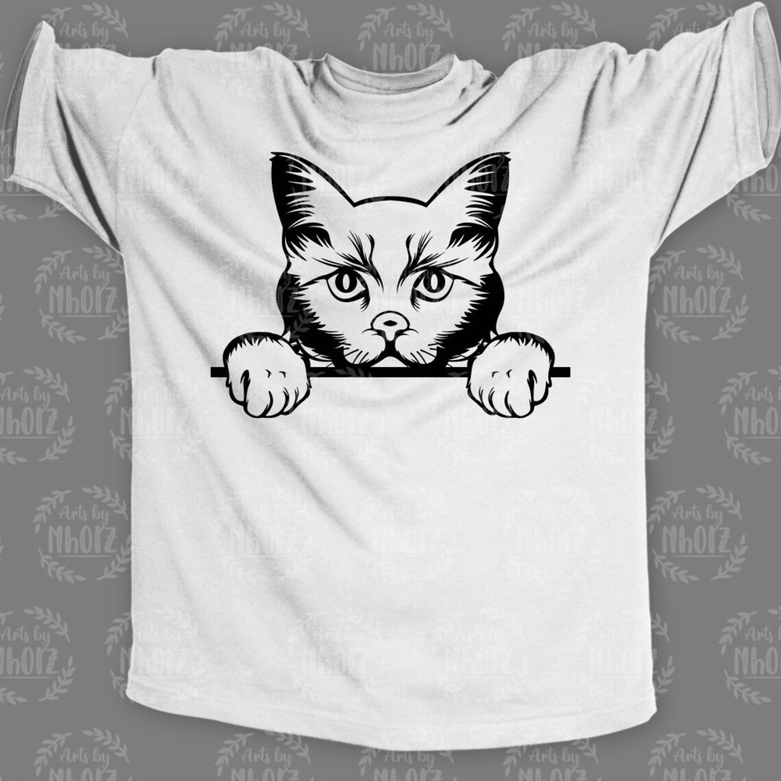 Peeking Cat Svg, Cute Angry Cat Cut File, Lovely Pet Portrait Clipart ...