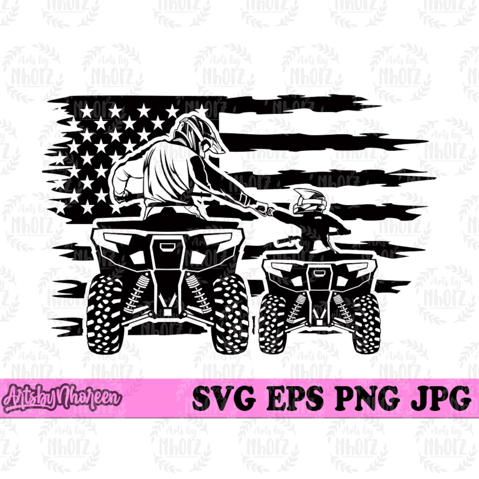 US Father and Son ATV Svg, Atv Rid Svg, Like Father Like Son Svg, Atv ...
